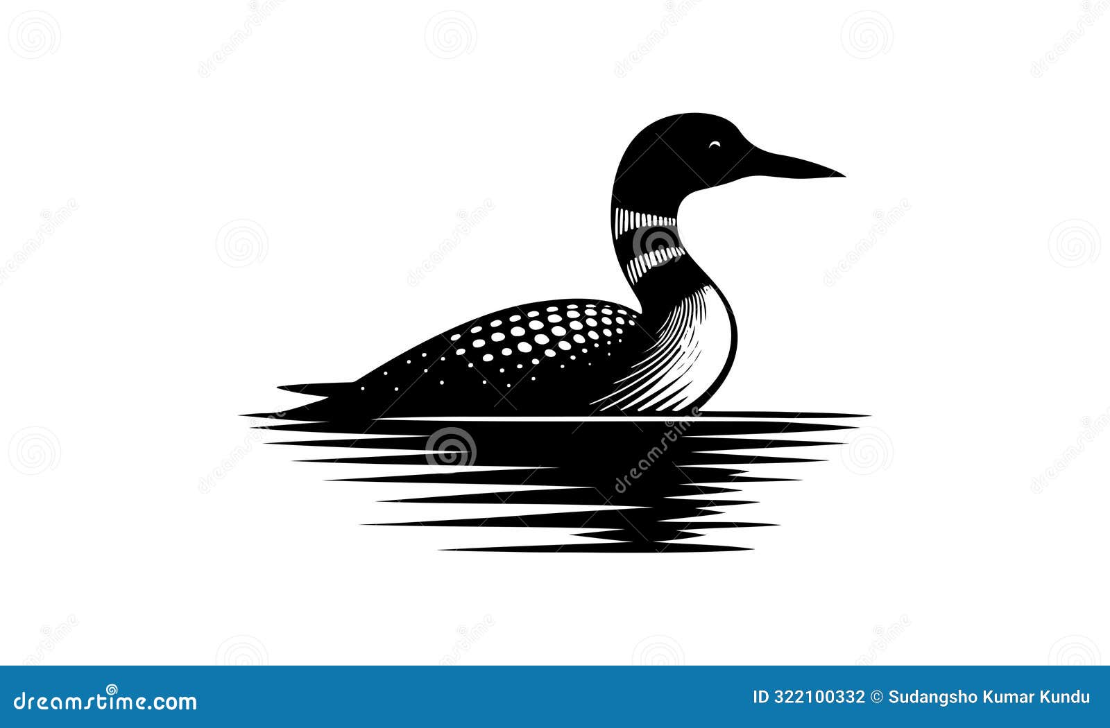 Elegant Black Silhouette Style Loon Logo Template Vector Illustration ...