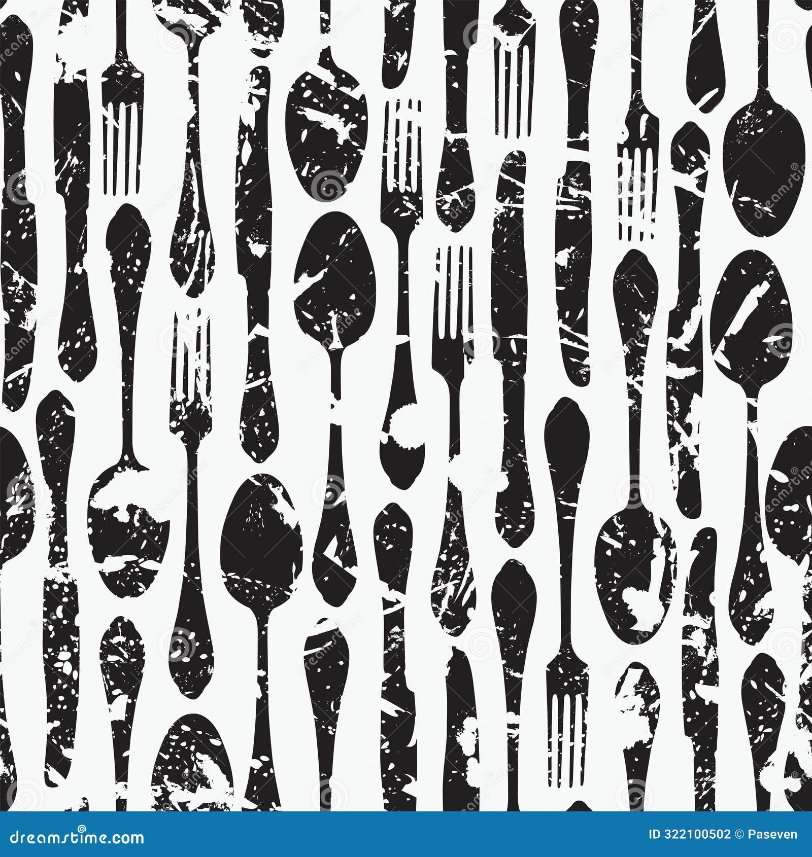 Seamless Pattern with Cutlery Fork Spoon and Knife Stock Vector ...