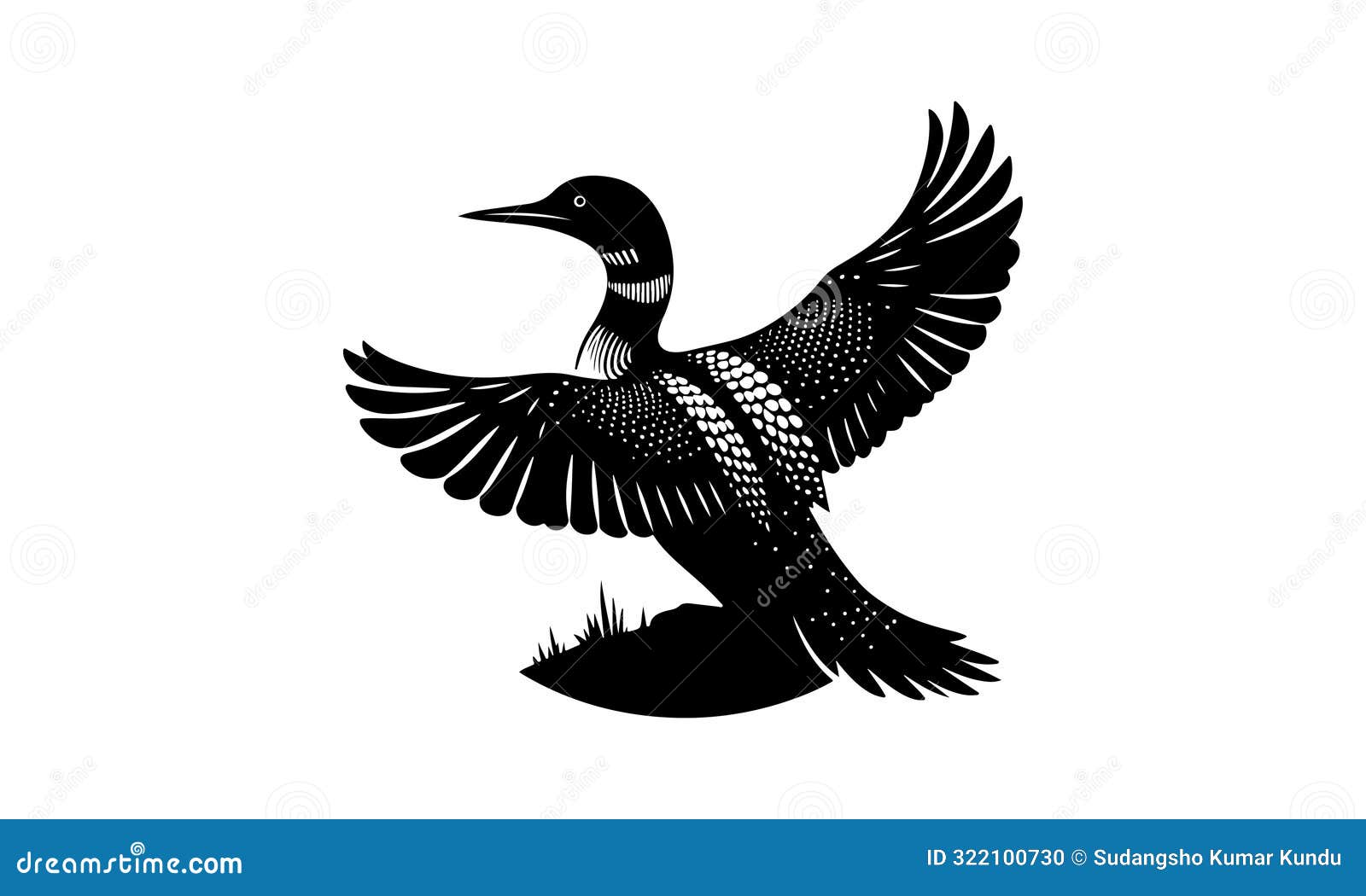 Elegant Black Silhouette Style Loon Logo Template Vector Illustration ...
