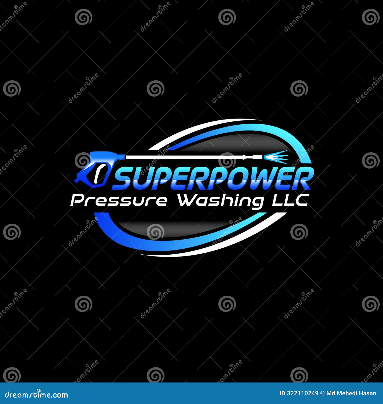 Pressure Power Washer Gun Spray Logo Design Template Stock Vector ...