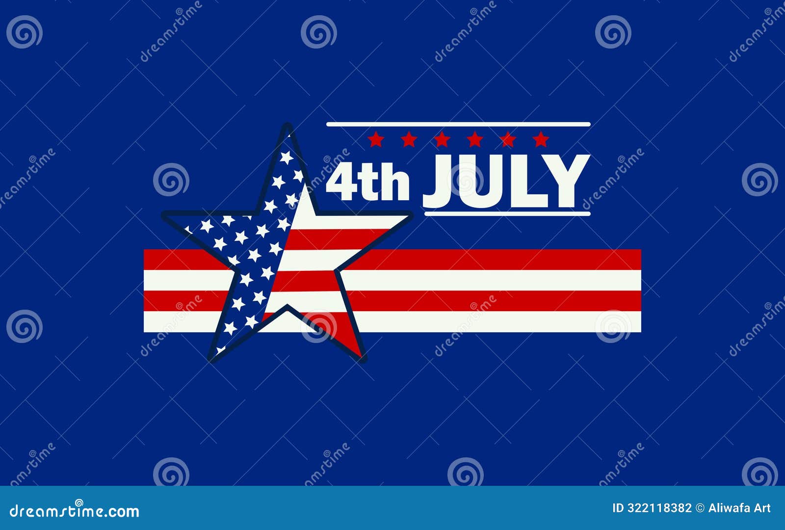 Illustration Vector Graphic of 4th of July Logo with an American Flag ...