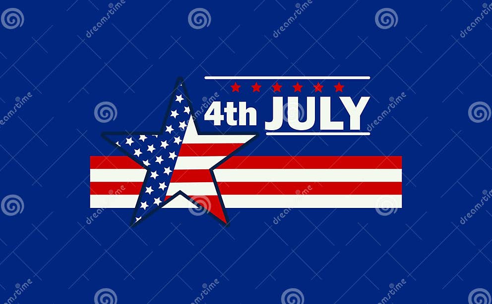 Illustration Vector Graphic of 4th of July Logo with an American Flag ...