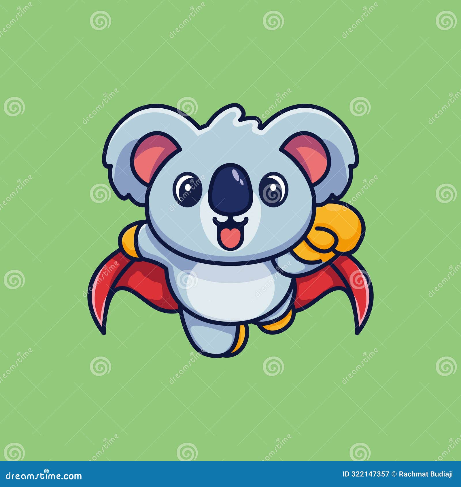 Vector Cute Super Hero Koala Flying Cartoon Stock Vector - Illustration ...