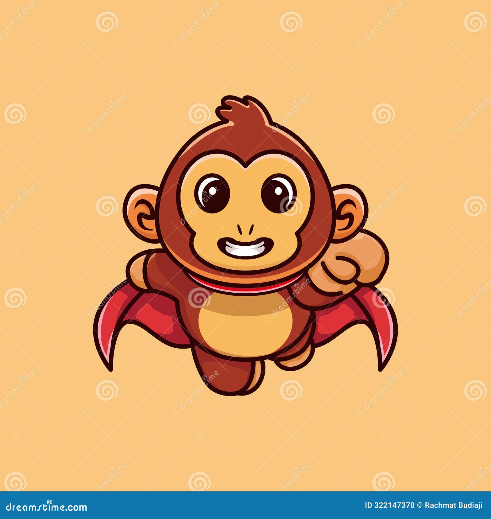 Vector Cute Super Hero Monkey Flying Cartoon Stock Vector ...