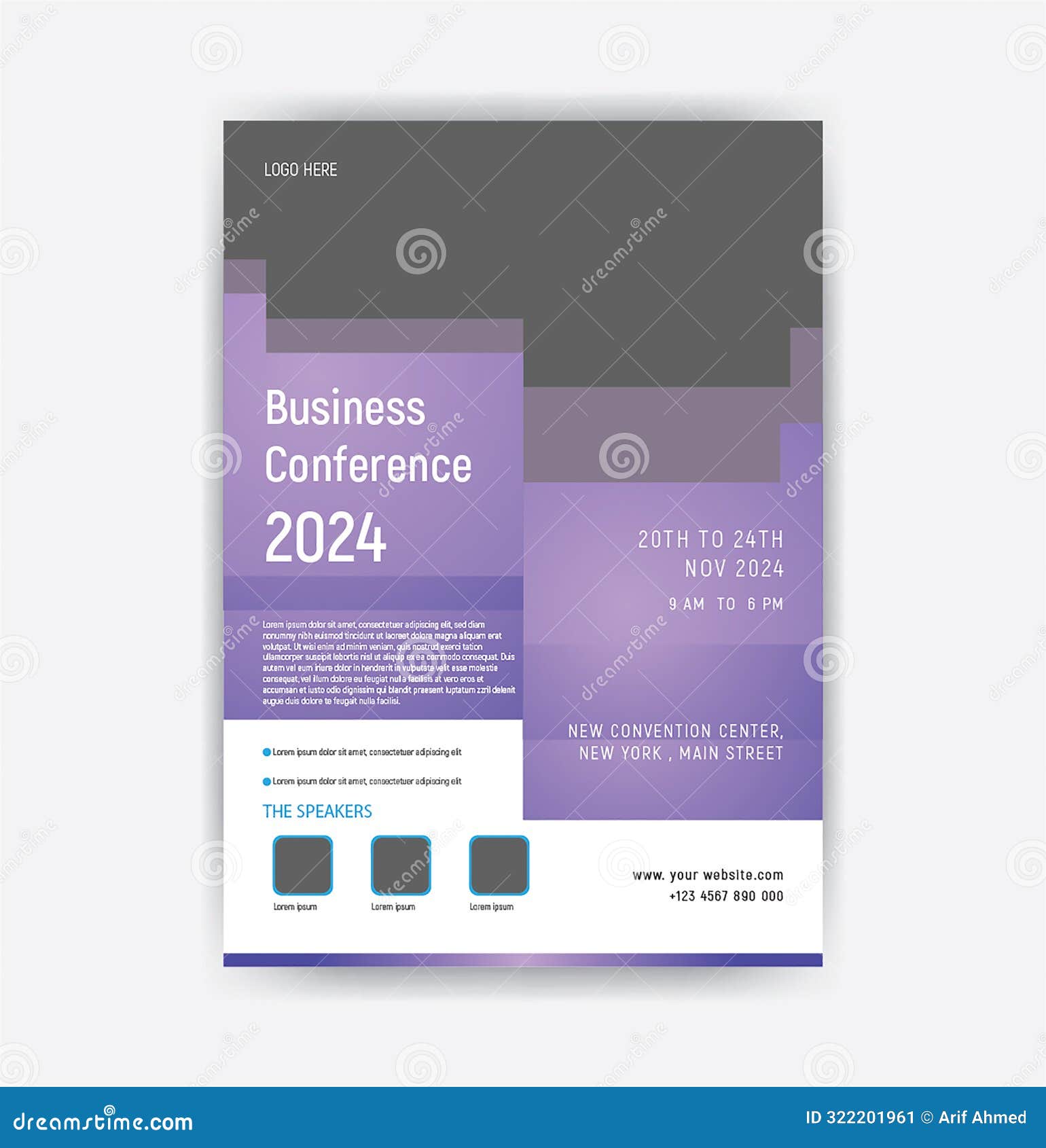 Business Conference Poster with Businessman Poster Design Stock ...