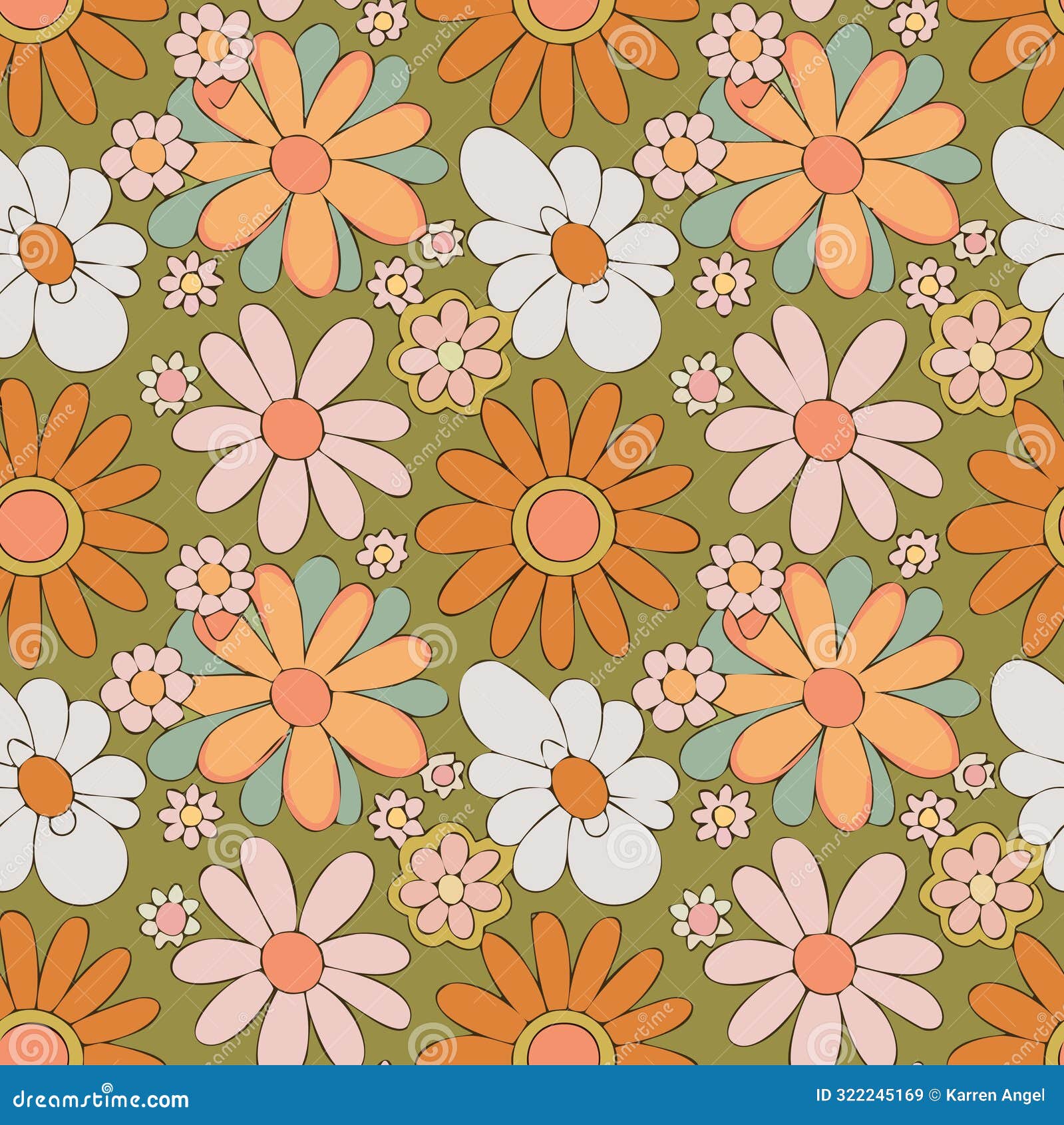 Vibrant Floral Vector Pattern Stock Illustration - Illustration of ...