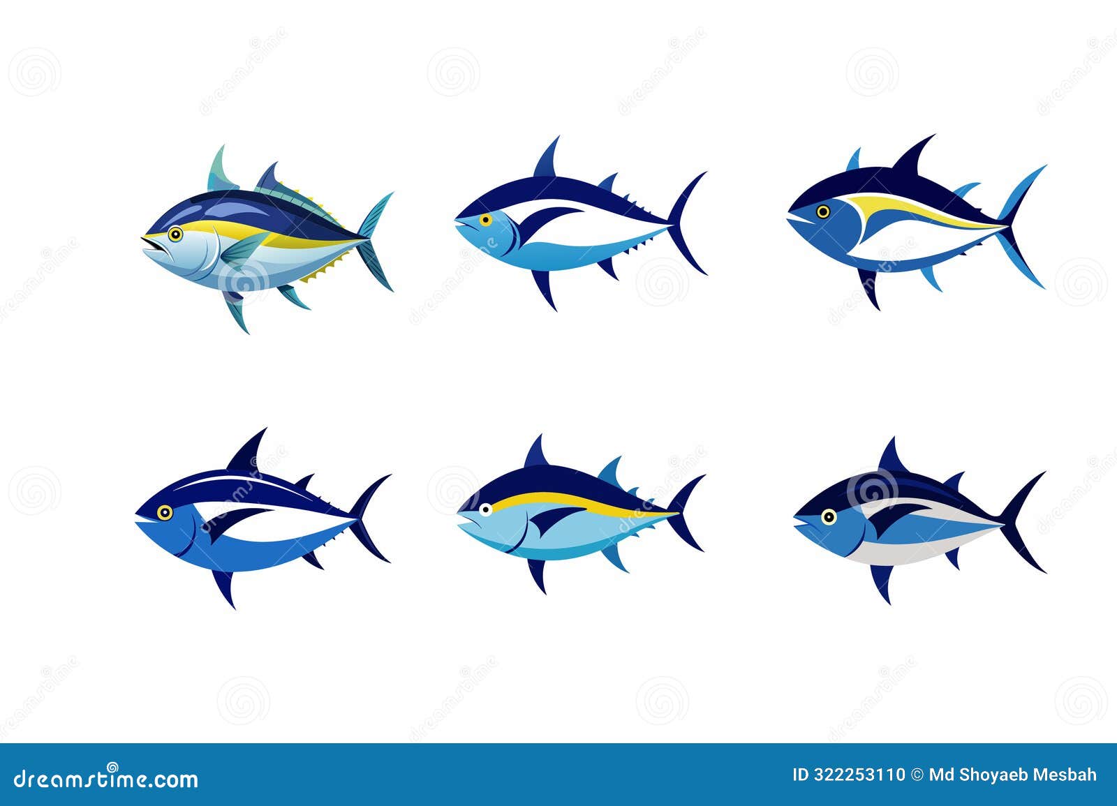 Bluefin Tuna Fish Realistic Vector Illustration Files Stock Vector ...