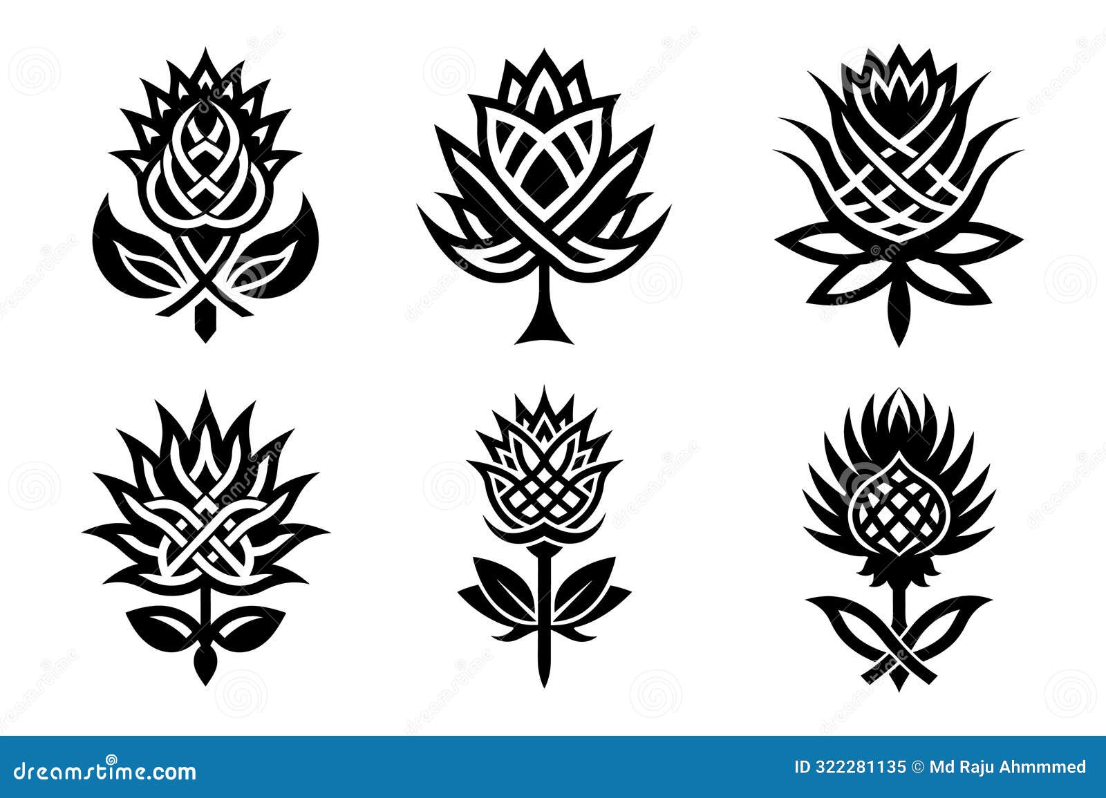 Scottish Thistle Vector Art in Celtic Style Vector Filles Stock Vector ...