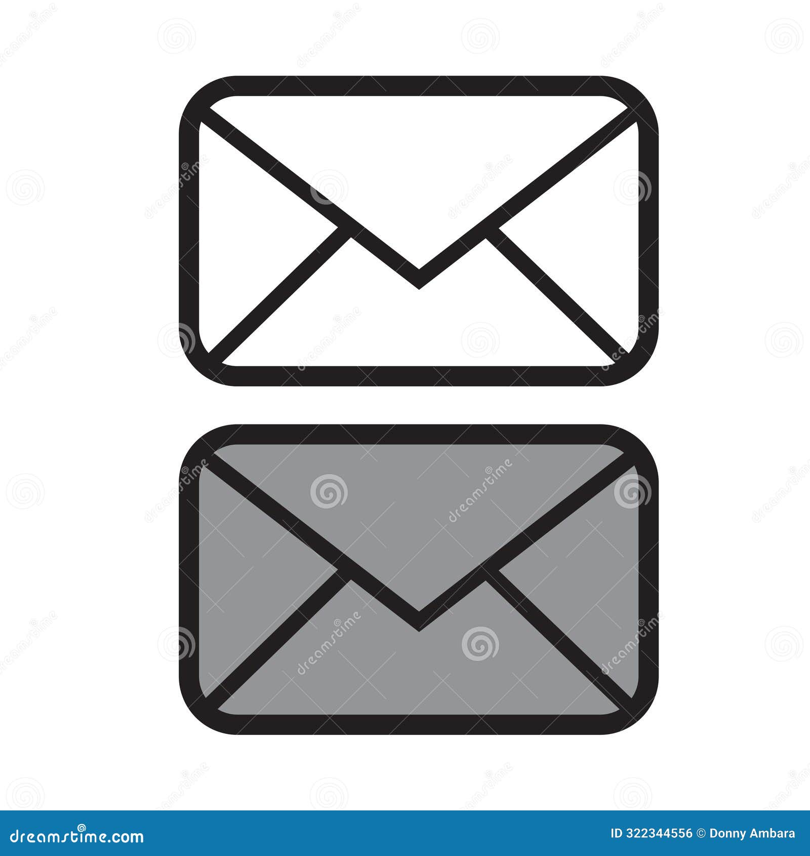 A Vector Email Icon with 2 Options Stock Vector - Illustration of open ...
