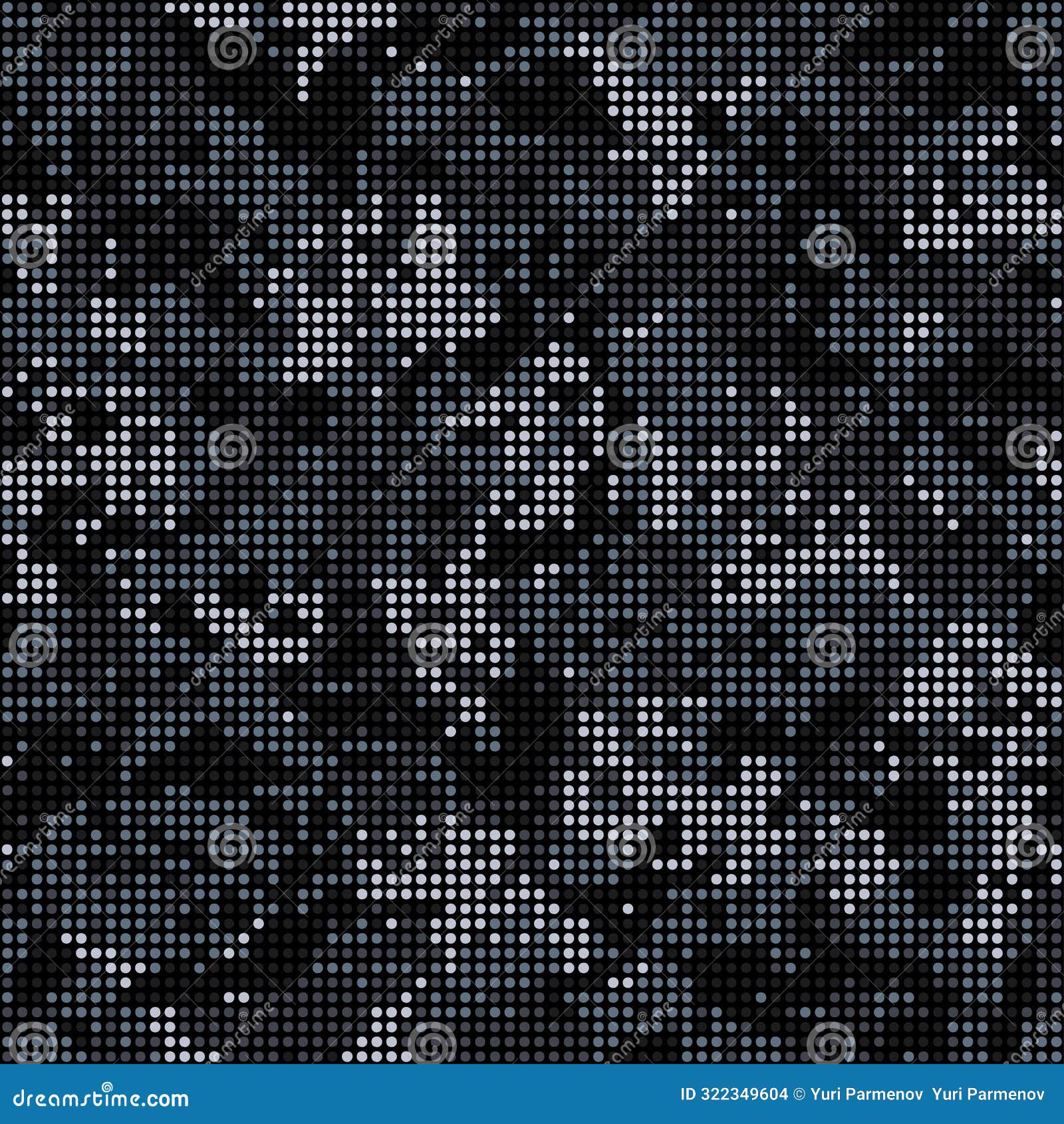 Halftone Seamless Camouflage. Dot Pattern in Black Colors, Camo Digital ...
