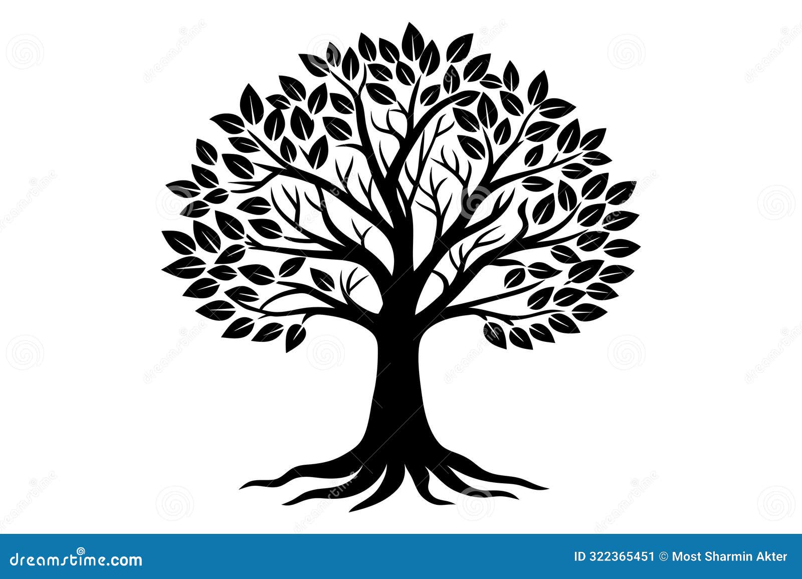 A Minimalist Tree Vector Illustration Stock Vector - Illustration of ...