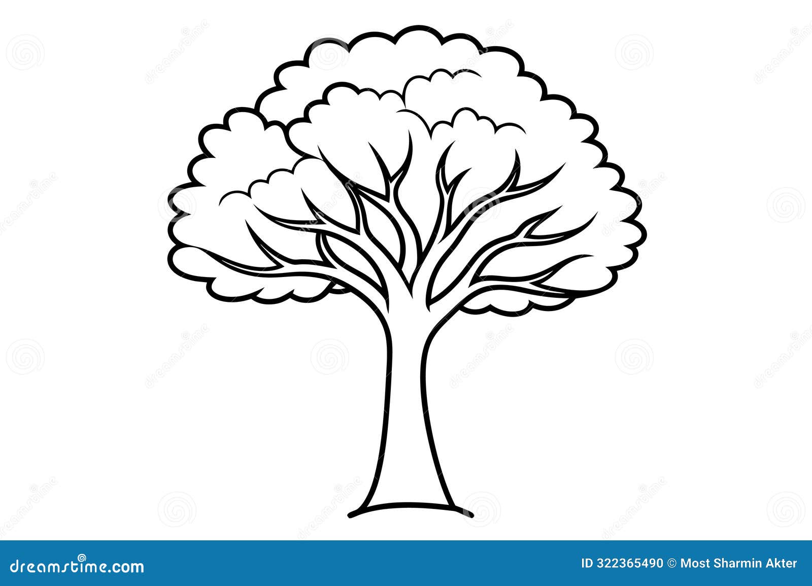 Elegant Minimalist Tree Vector Illustration Stock Vector - Illustration ...