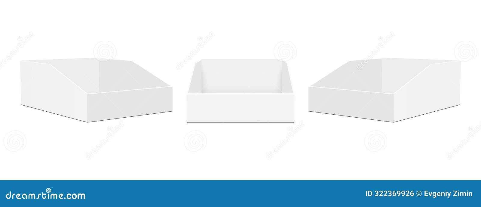 Three Triangular Display Boxes, Front and Side View Stock Vector ...