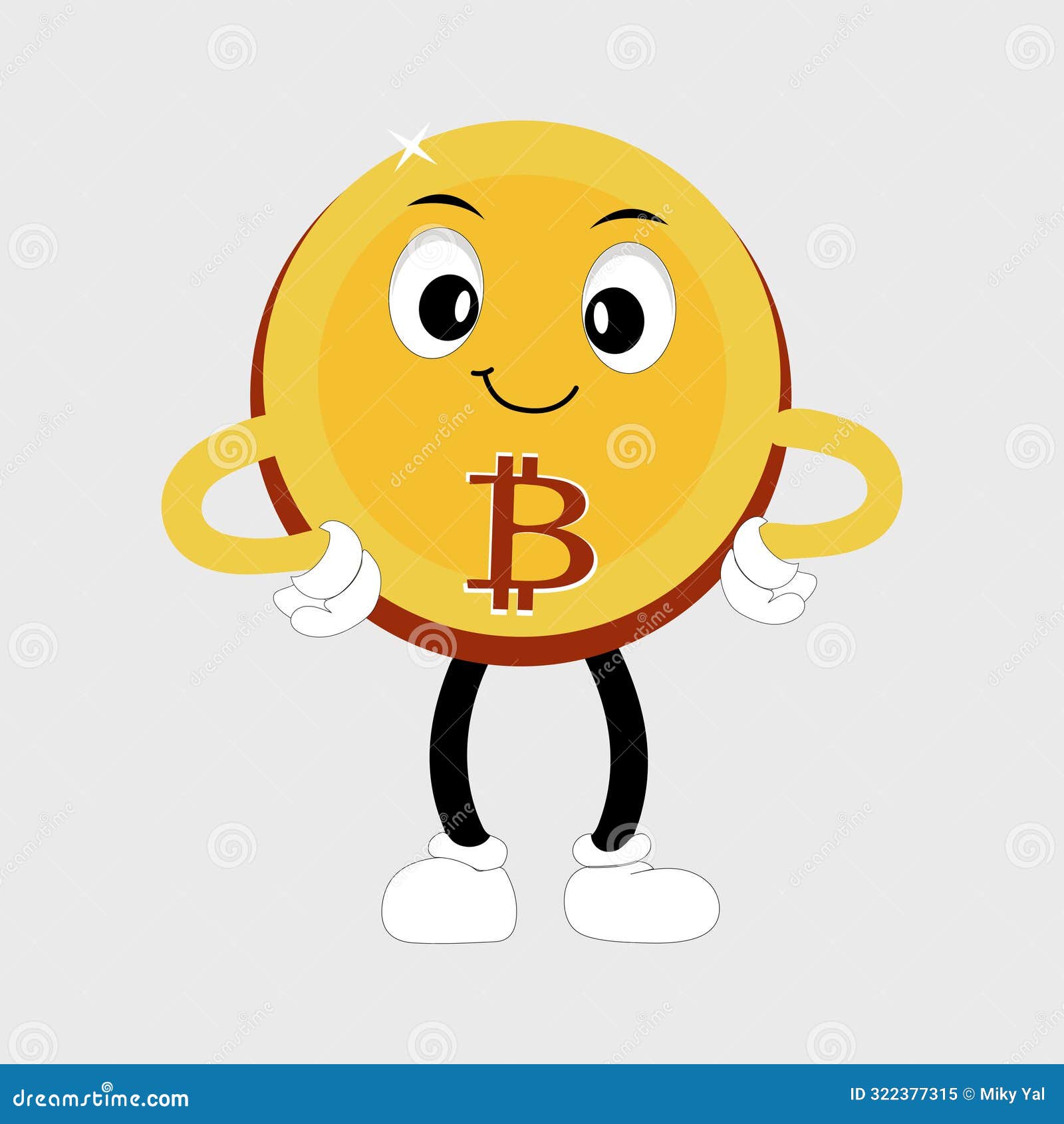 Bitcoin Crypto Currency Character Design Mascot, Gestures of Cute ...