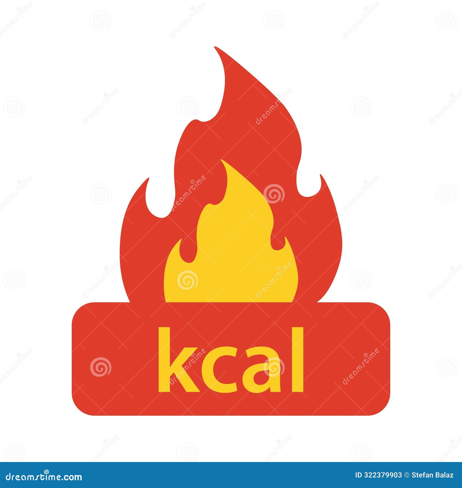 Energy Fat Burn Kcal Fire Icon. Kilocalorie Red-orange Logo Vector ...