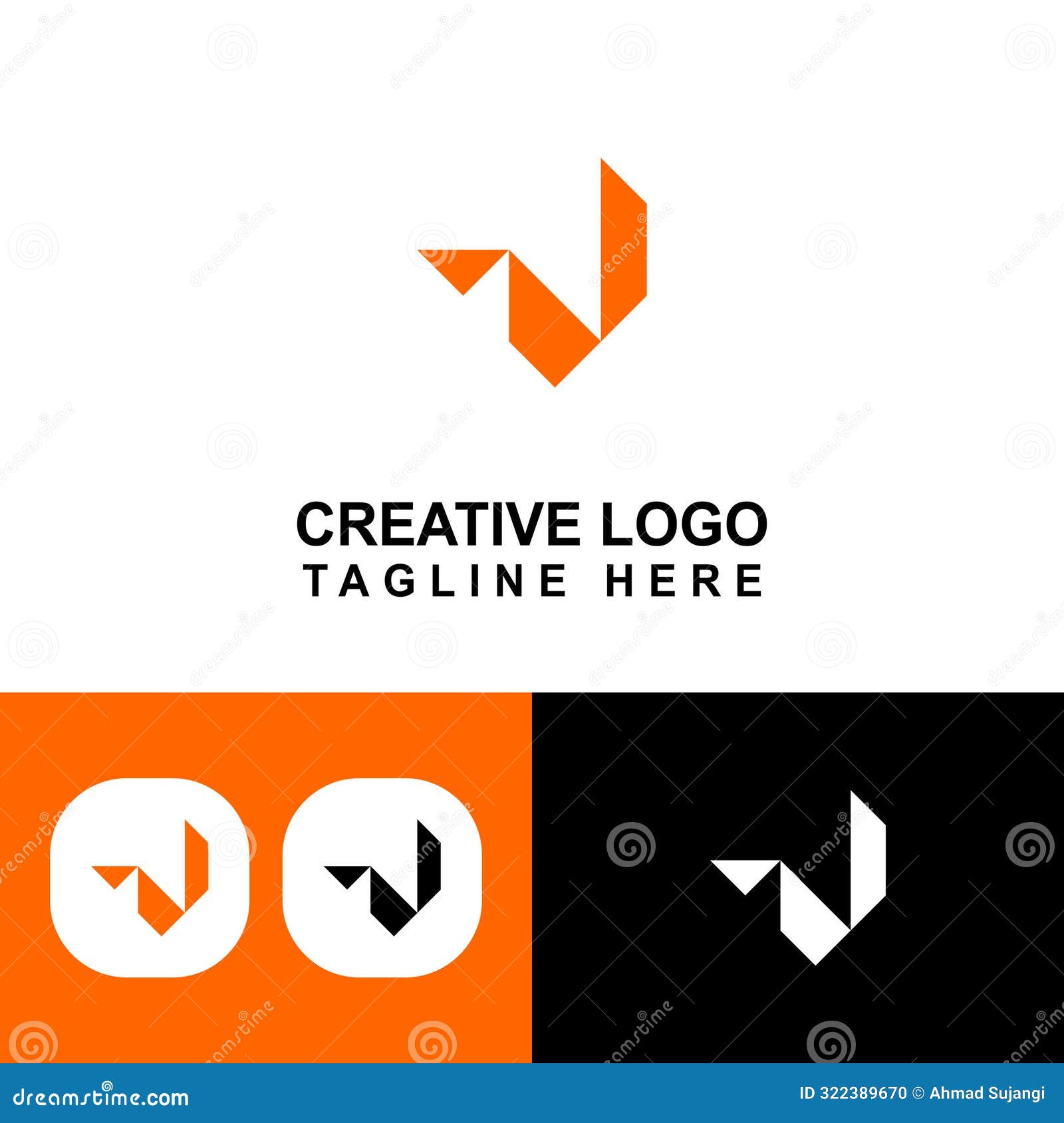 Modern V Logo Design with Orange Color Stock Vector - Illustration of ...