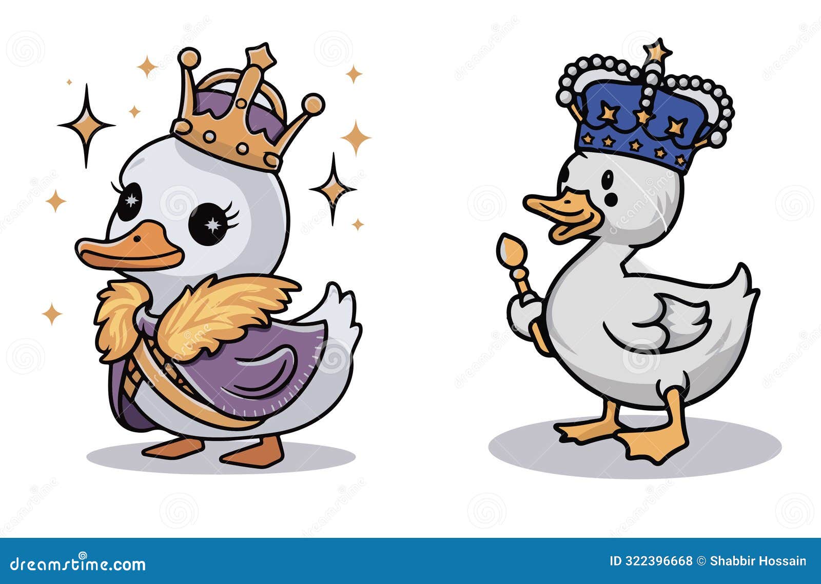 Majestic King Duck: Silhouette Vector Art on White Background Stock ...