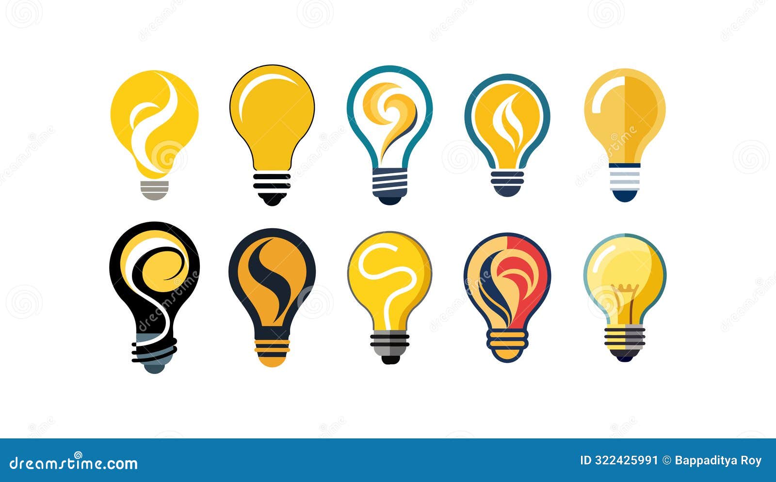 Bulbs and Idea on a White Background Vector Illustrations Stock Vector ...
