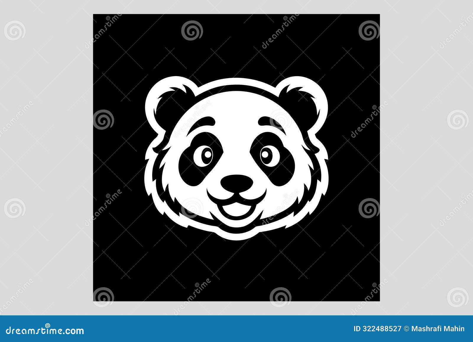 Panda head icon silhouette stock illustration. Illustration of vector ...