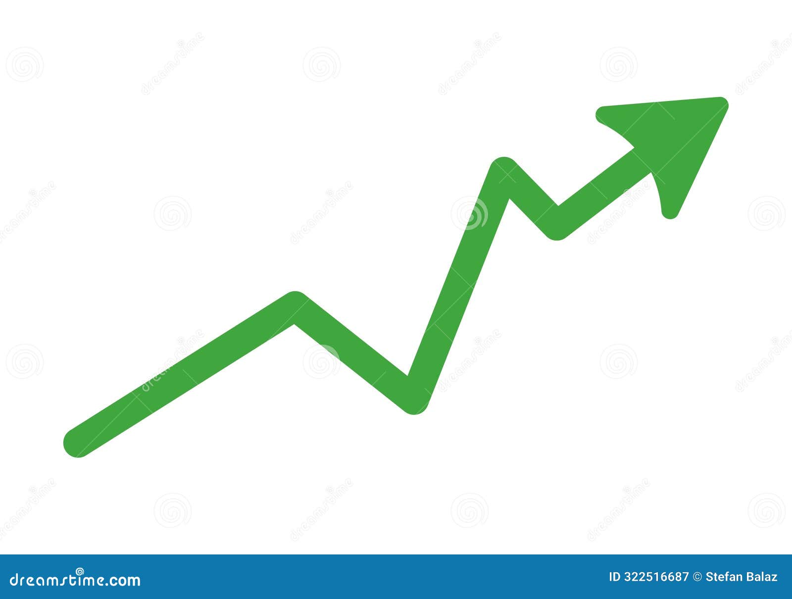 Upward Stepping Green Arrow. Growth Bar Green Step To Growth Success ...
