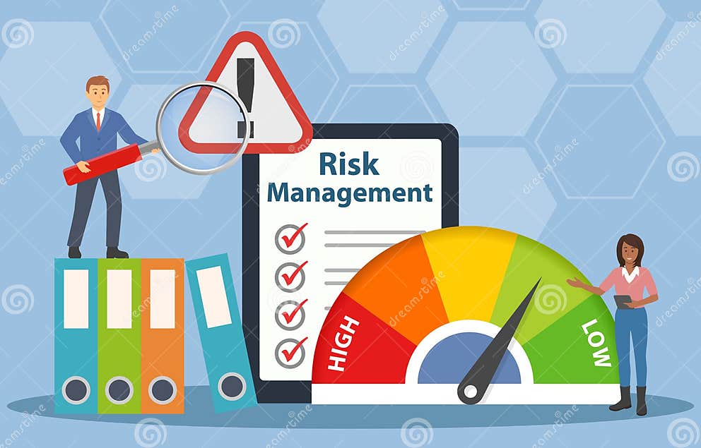 Risk Management Business Checklist Infographic with Risk Meter Stock ...