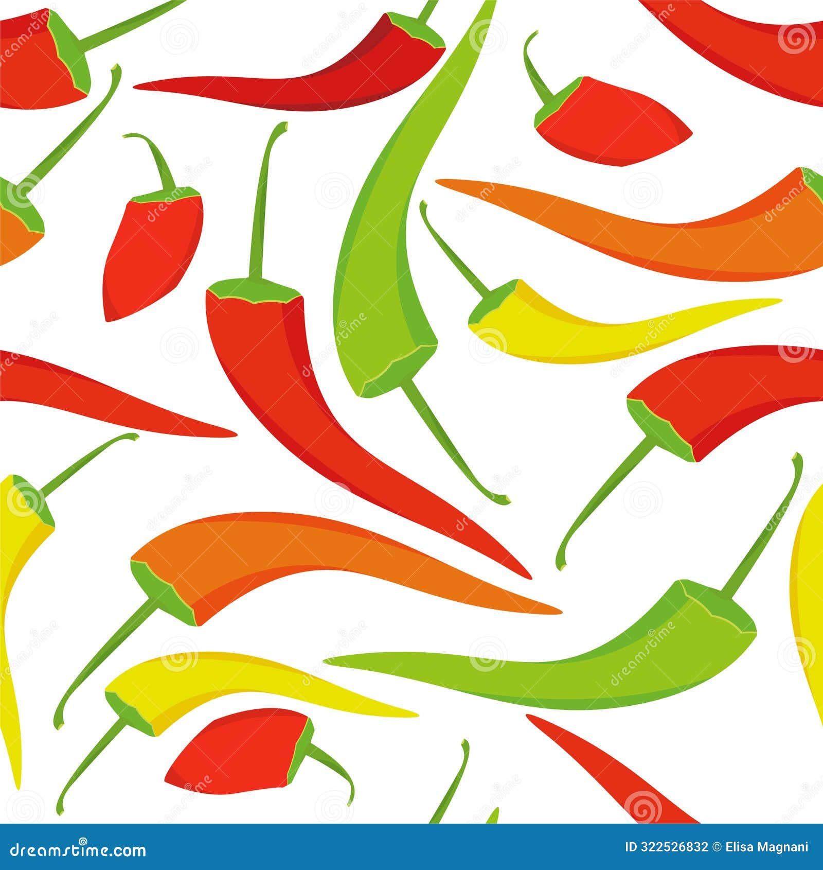 Seamless Chili Pepper Pattern. Tile Colorfiul Vegetable Background ...