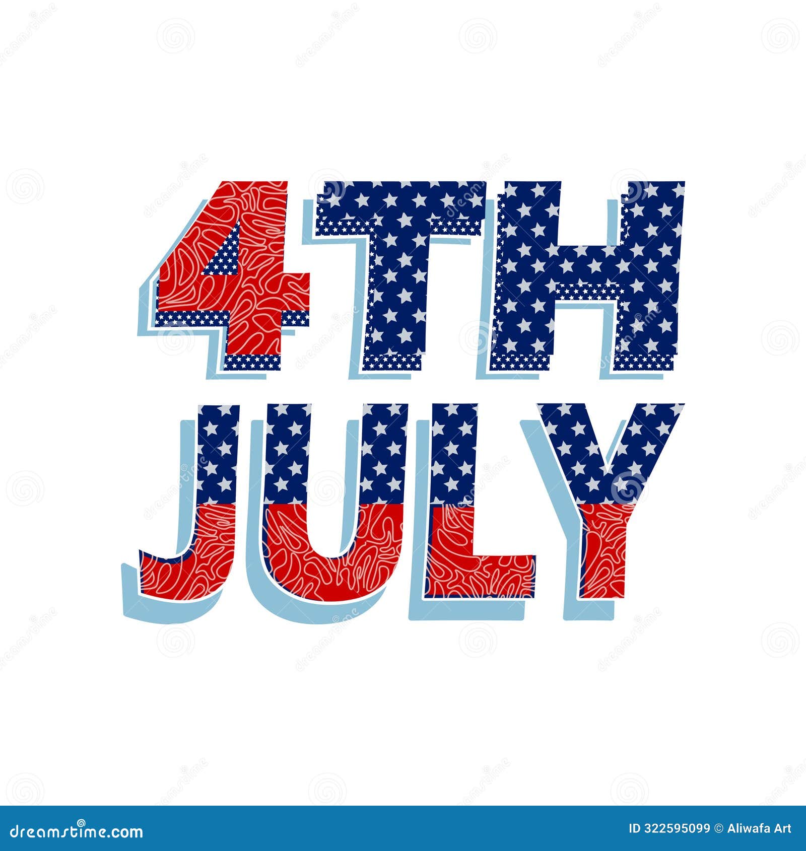 Happy 4th of July Typography Design To Celebrate American Independence ...
