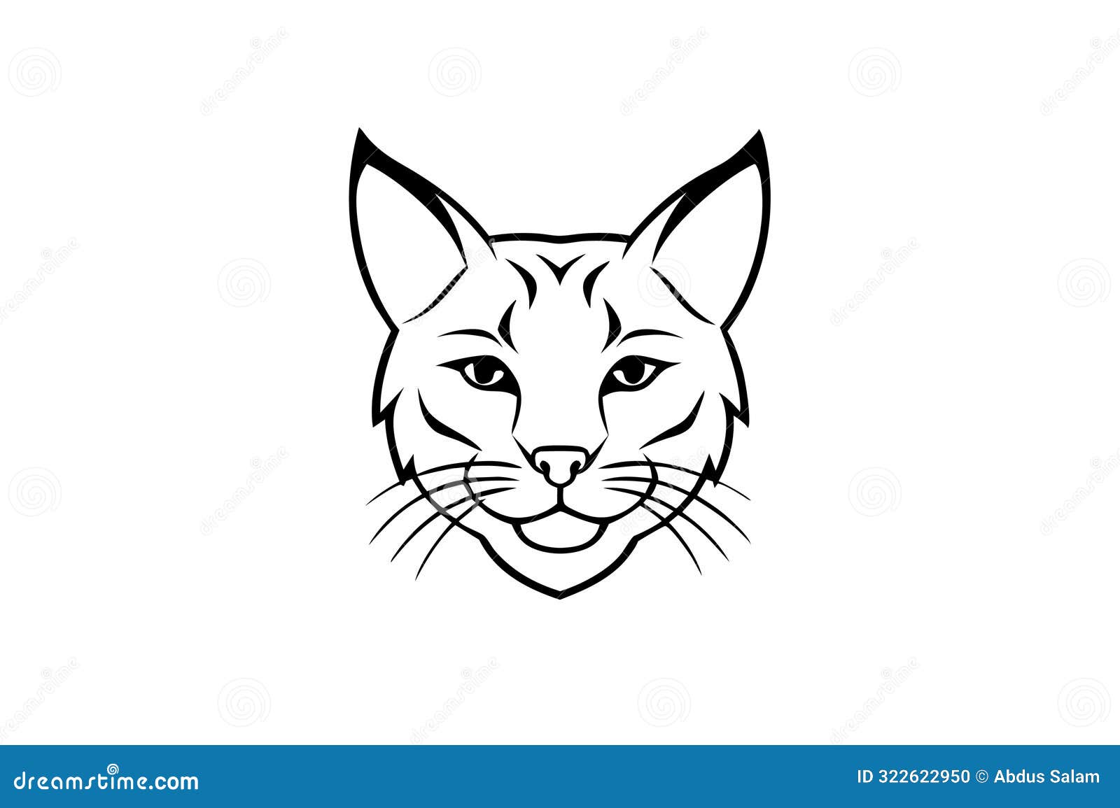 Bobcat Face Logo Side View stock vector. Illustration of bold - 322622950