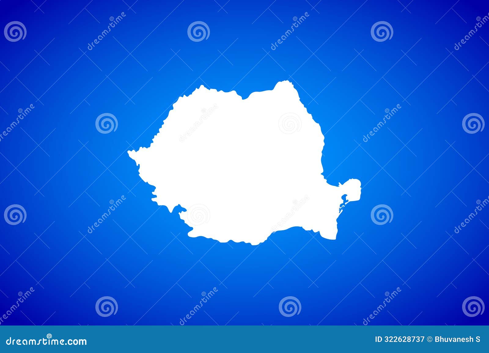 Blue Romania Map With Outlined Regions And Regions Names, Isolated On ...