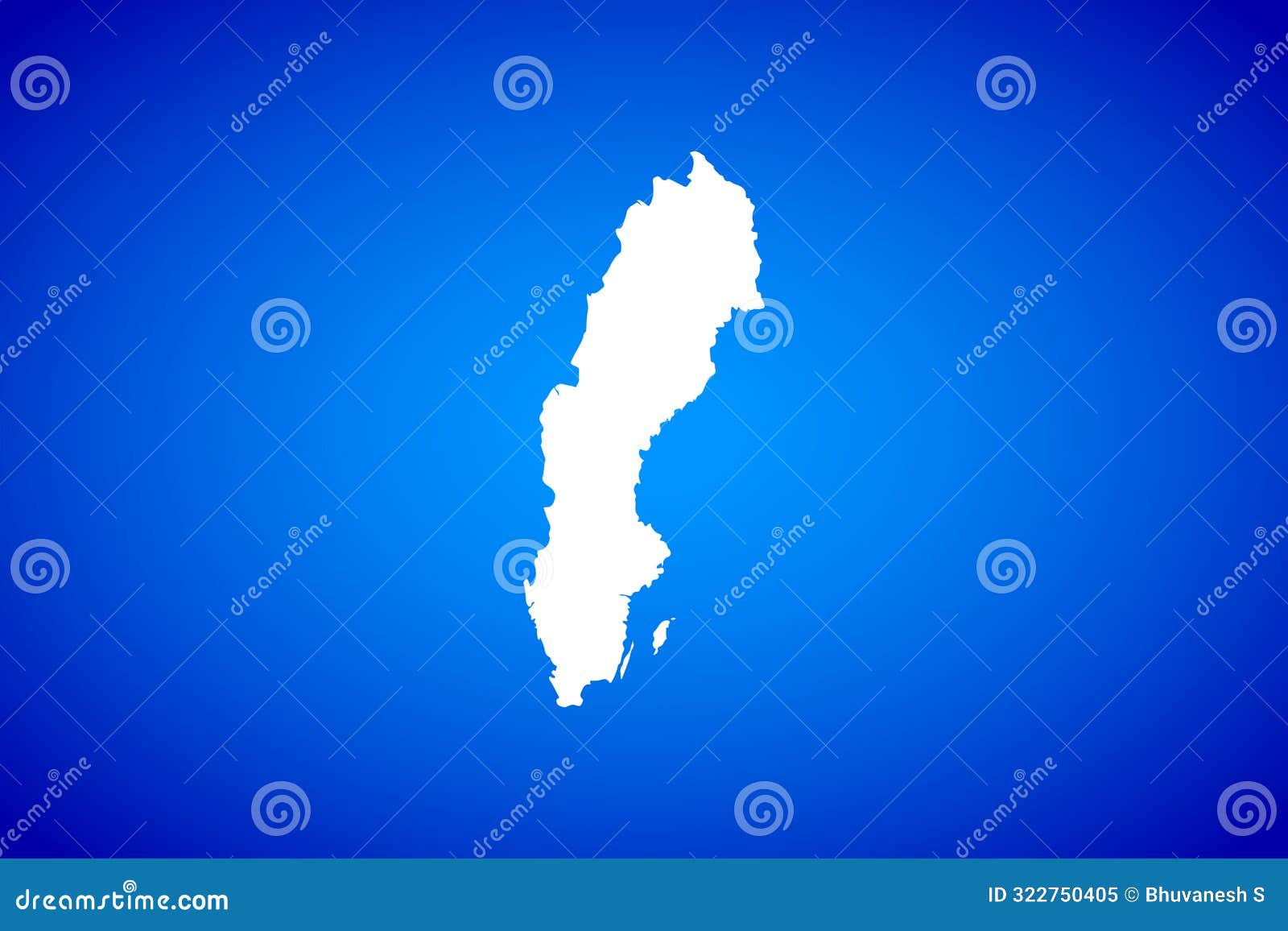 White Map Isolated on Blue Background Design Concept of Country Sweden ...