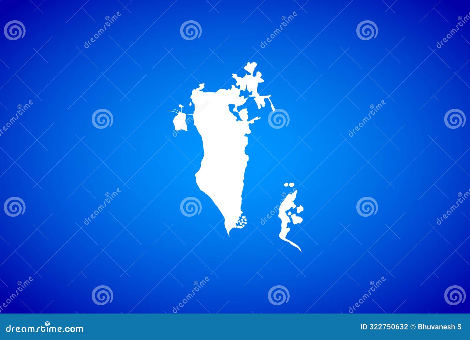 Bahrain Vector Map Isolated On White Background. High-Detailed Black ...