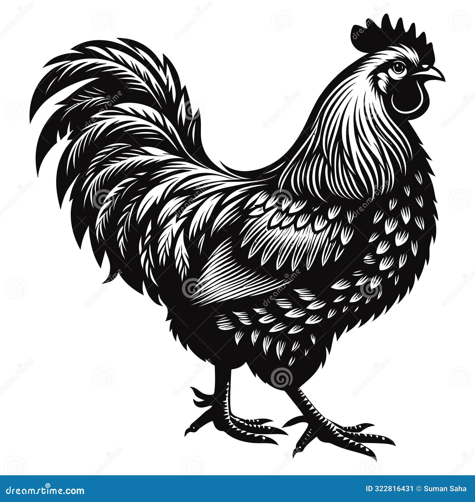 Hen Chicken Vector Silhouettes Rooster Poultry Farm, Egg, Meat, Broiler ...