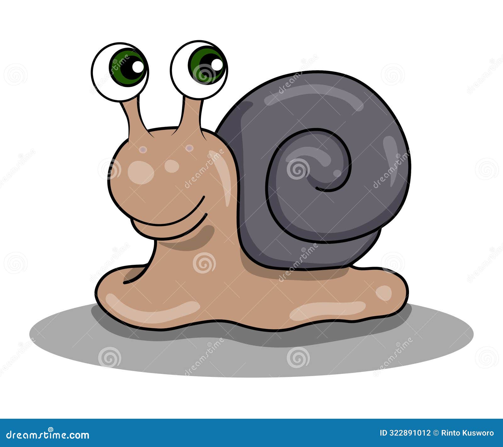 Cute Snail Character Cartoon Design. Fun Animal Stock Vector ...