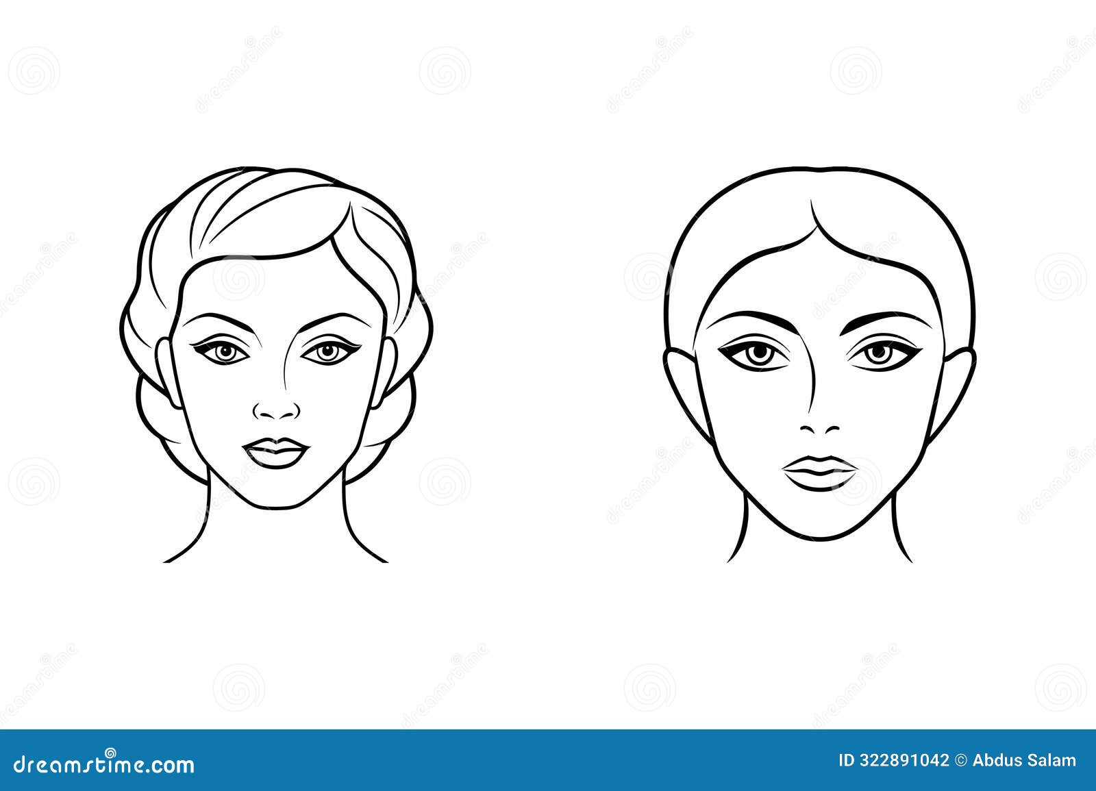 Two Women Faces Vector Illustration Stock Vector - Illustration of ...