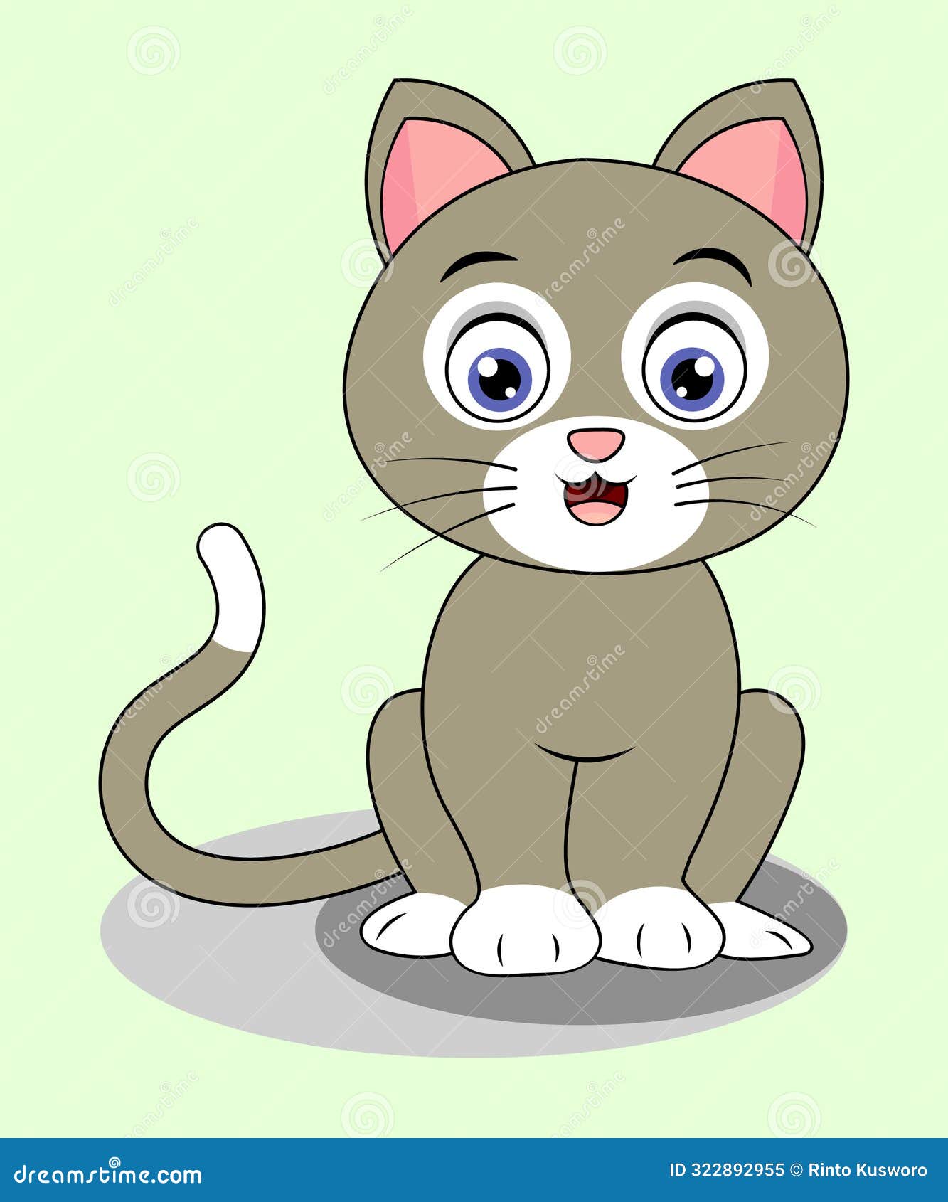 Illustration of Cute Cat. Cartoon Pet Animal Animation Stock Vector ...