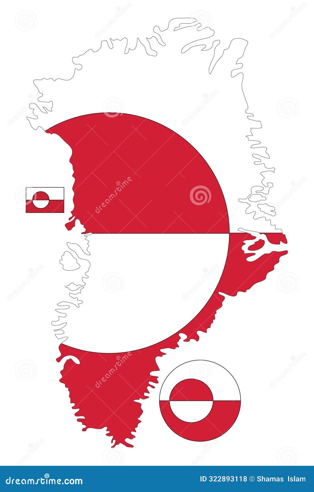 Greenland Map and Flag stock vector. Illustration of world - 322893118