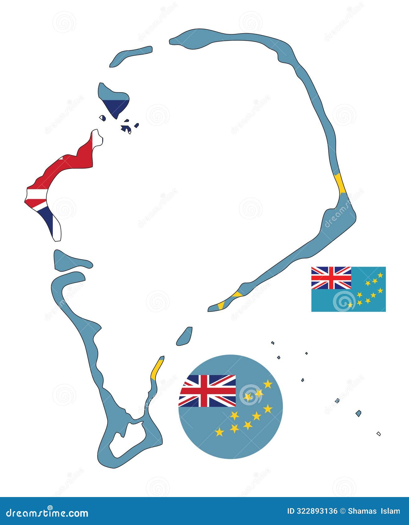 Tuvalu Map and Flag stock vector. Illustration of banner - 322893136