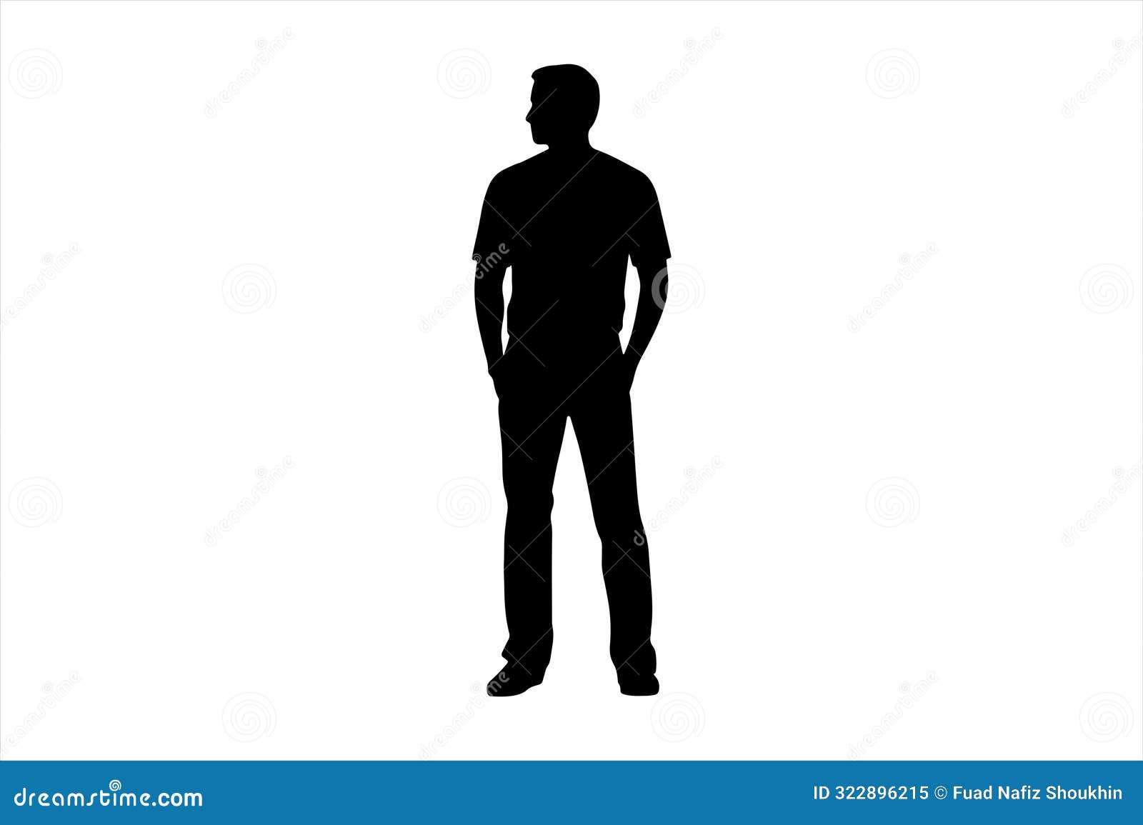 Man in Standing Position Style Silhouette Illustration Vector Stock ...