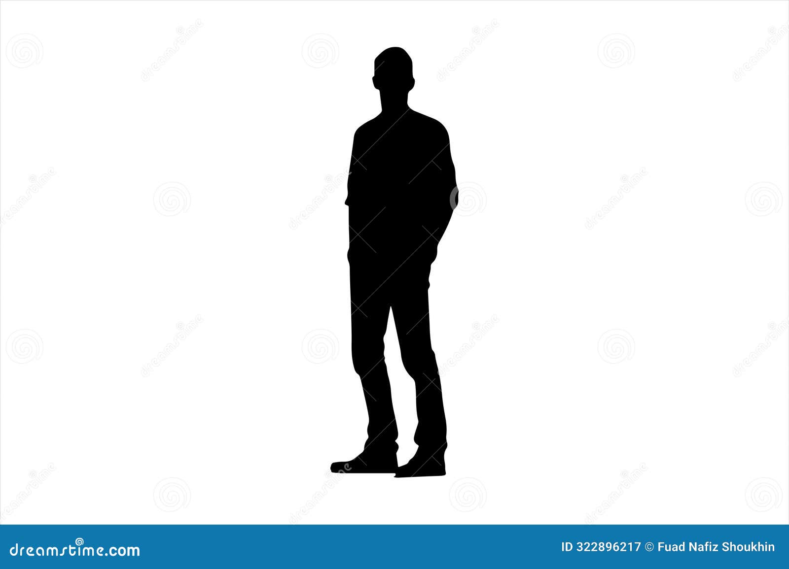 Standing Shaped Person Silhouette Illustration Vector Stock Vector ...