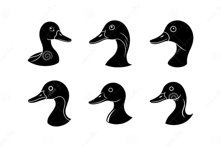 Set of funny Ducks head stock vector. Illustration of wing - 322931534
