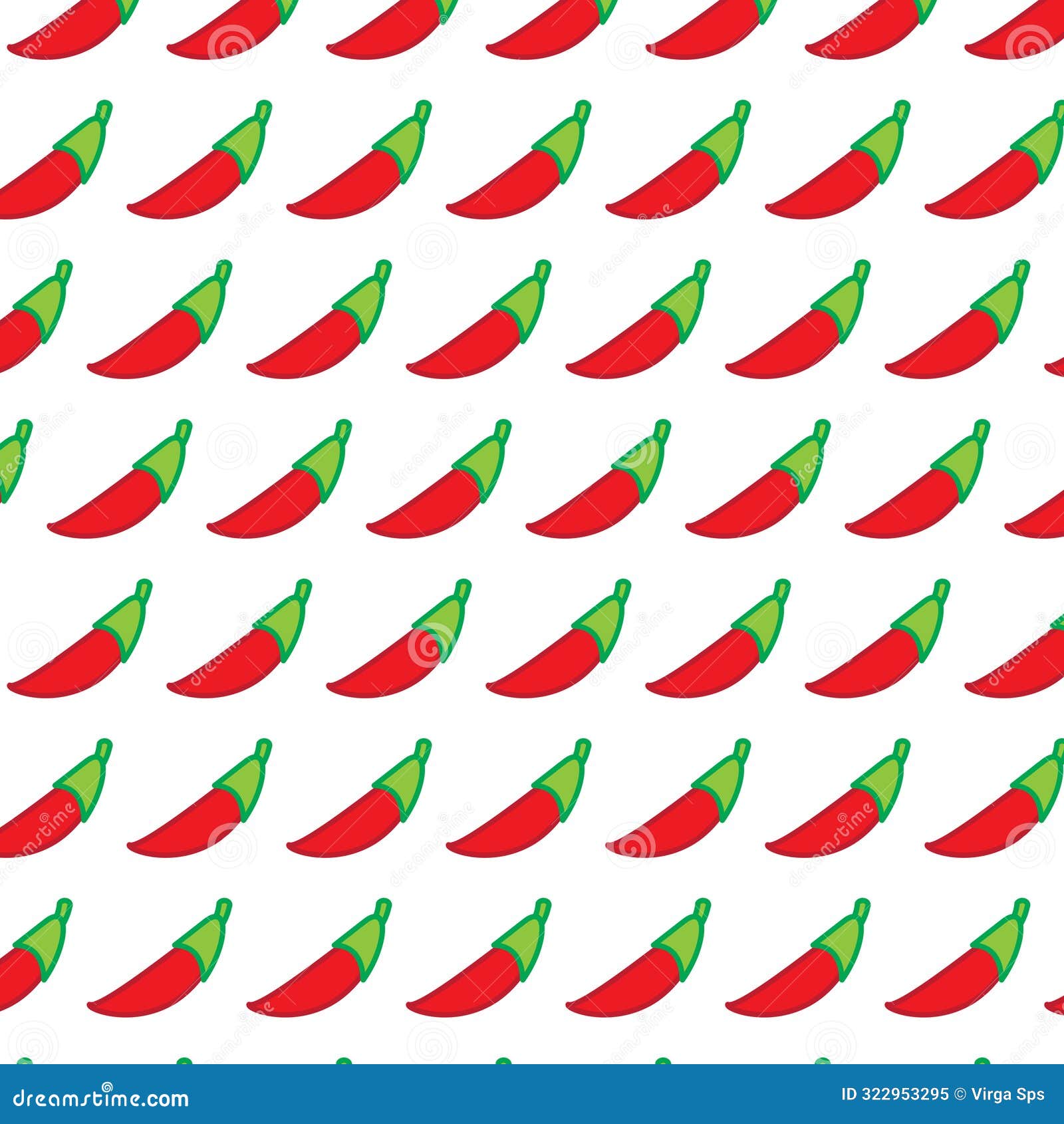 Pattern of Red Chilli with Cute and Simple Design Stock Vector ...