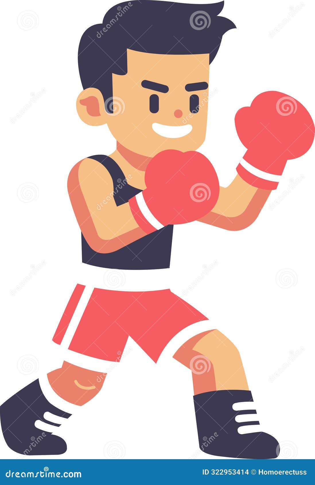 Young Boy Muay Thai Kick Boxing Vector Illustration | CartoonDealer.com ...
