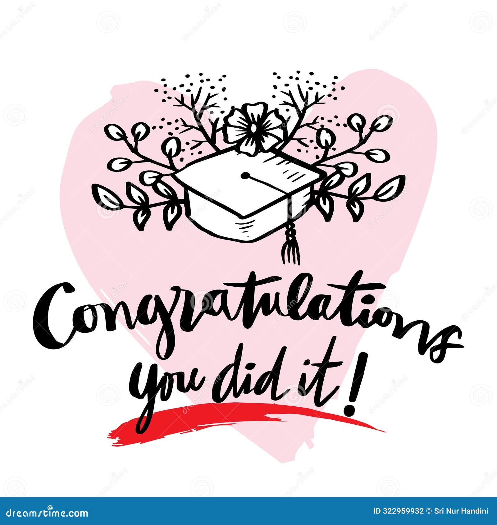 Congratulations on Your Graduation Day. Graduation Cap with Flowers ...