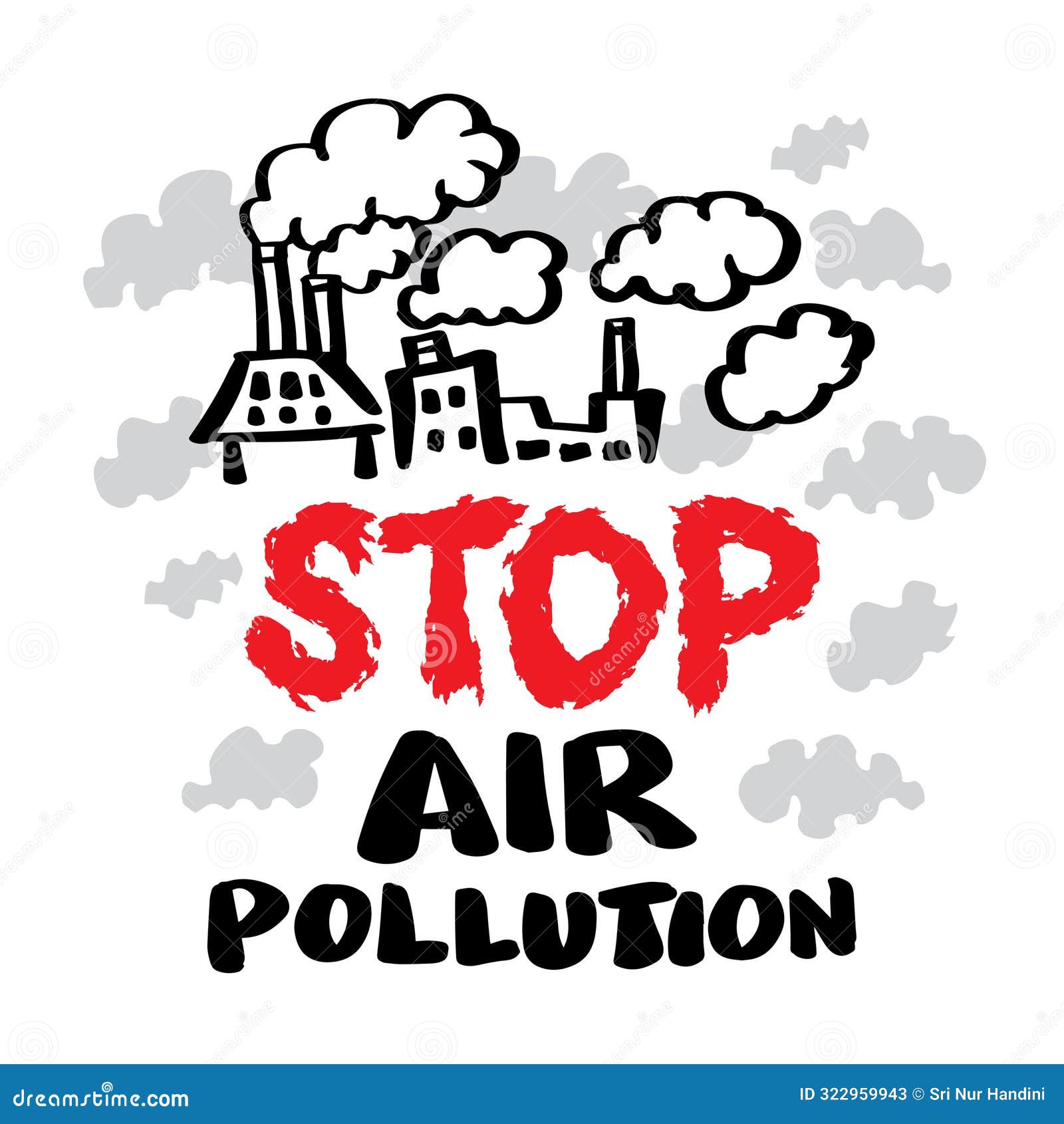 Stop Air Pollution. Pollution Concept Stock Vector - Illustration of ...