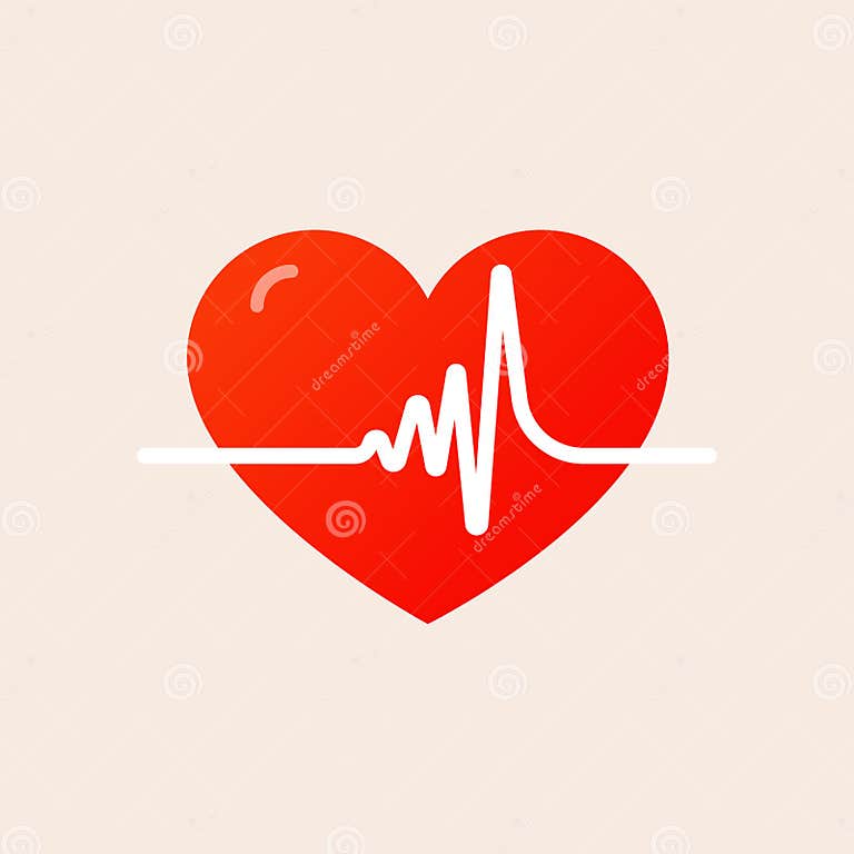 Heart Rate Template on Light Background. Modern Vector Flat ...