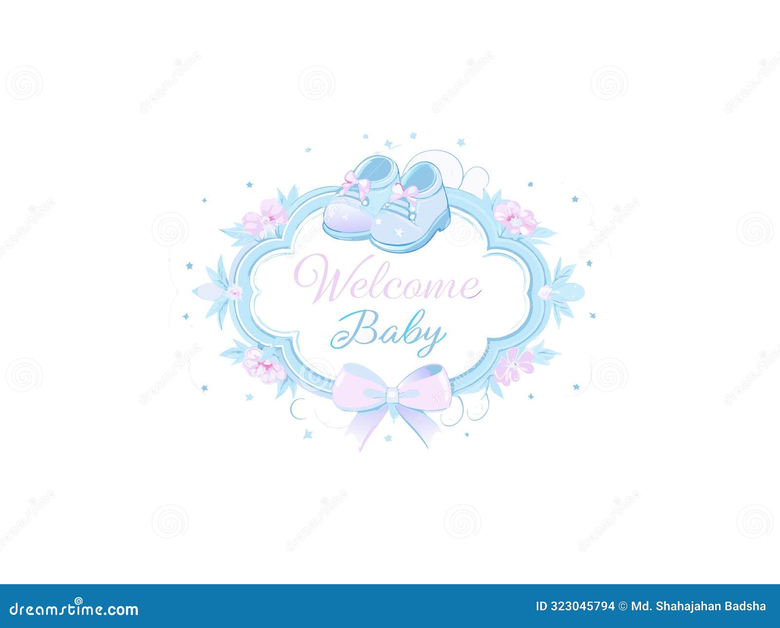Eps Welcome Baby and Baby Shower Card Design Stock Vector ...
