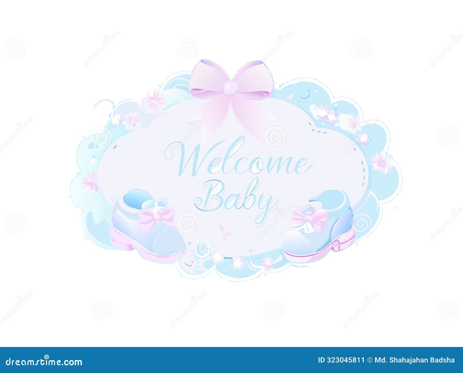 Eps Welcome Baby and Baby Shower Card Design Stock Vector ...