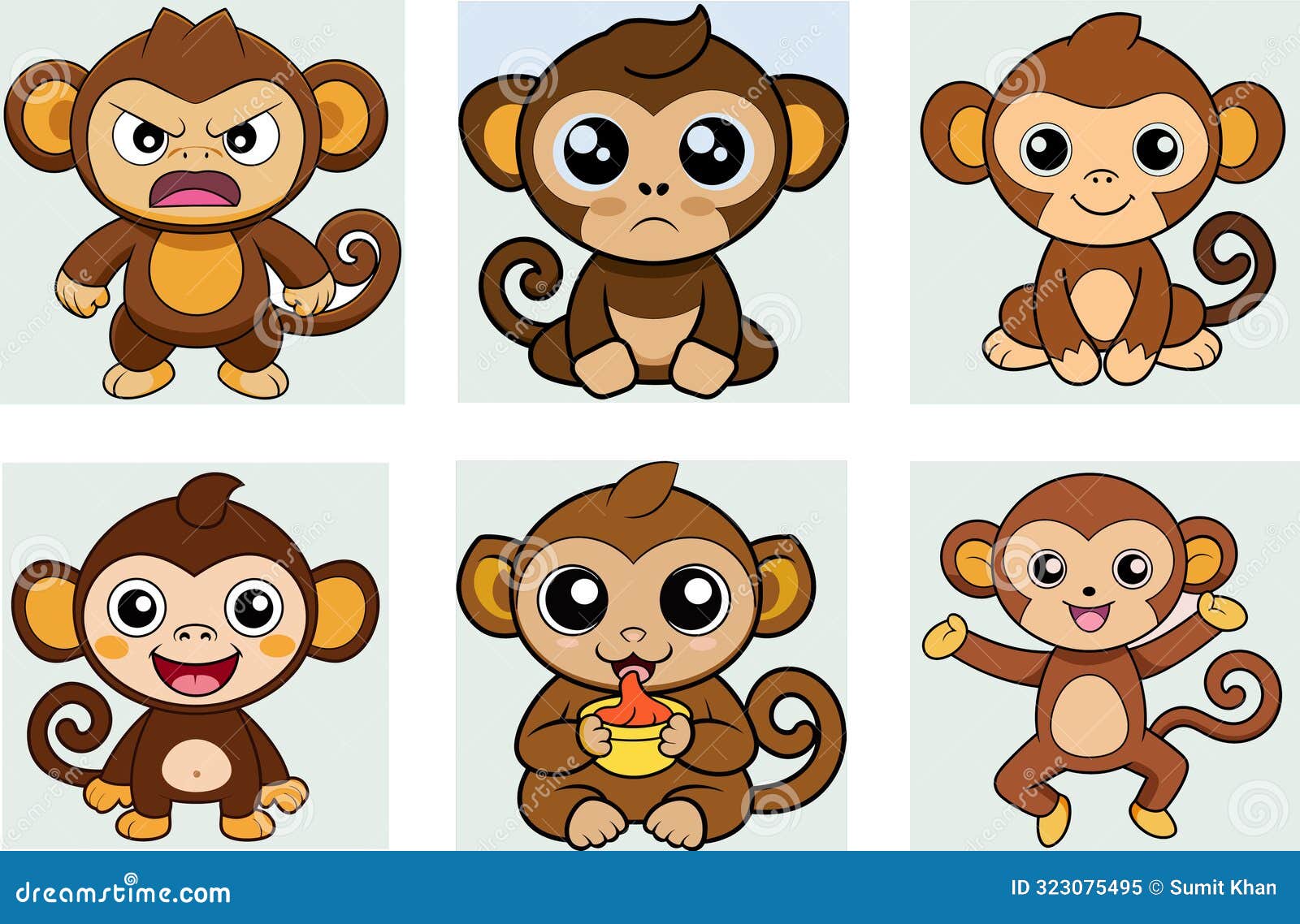 Understanding the Variety of Monkey Expressions Stock Vector - Illustration of natural ...