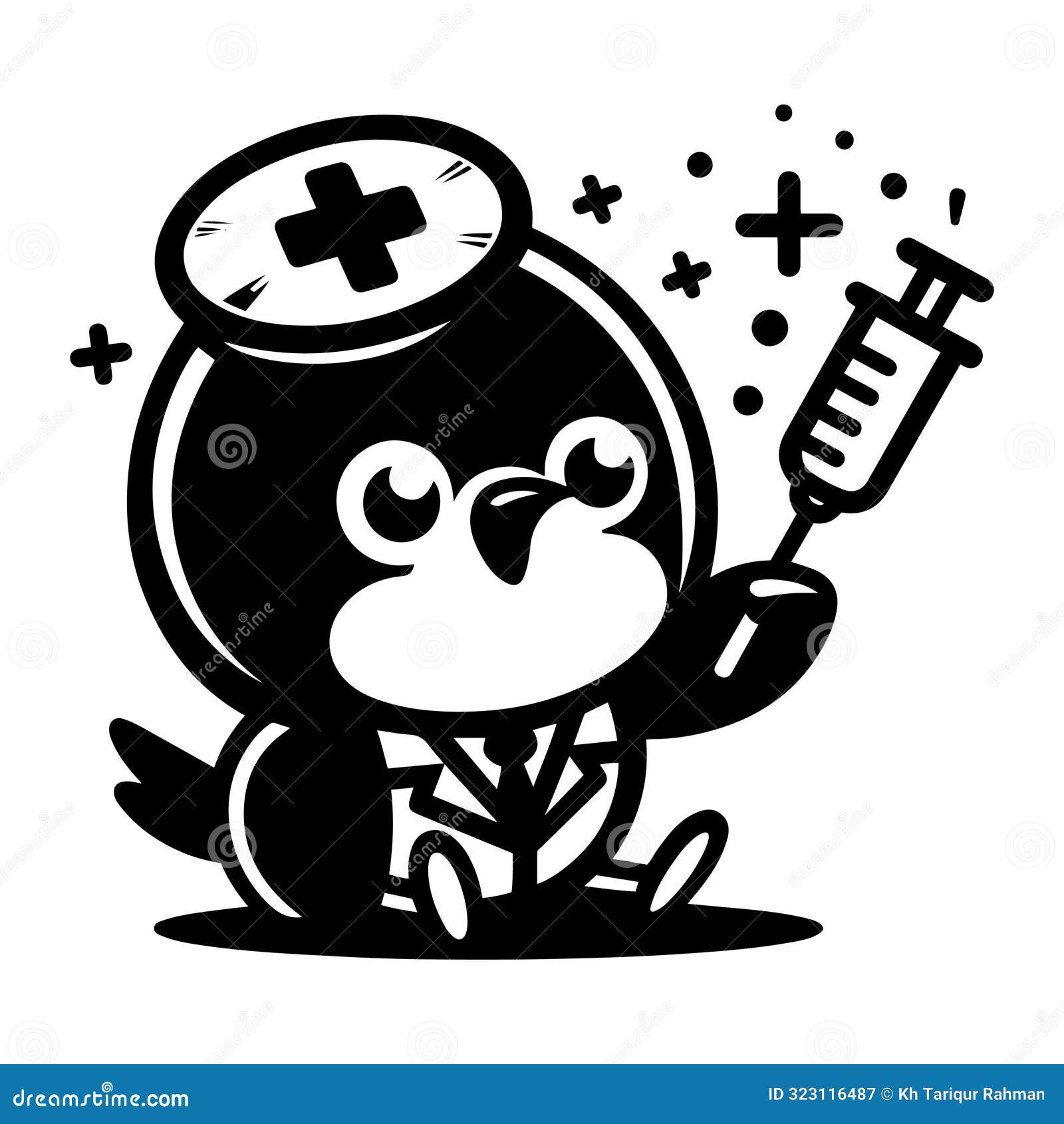 Doctor - Bird With Thermometer And Bag Vector Illustration ...