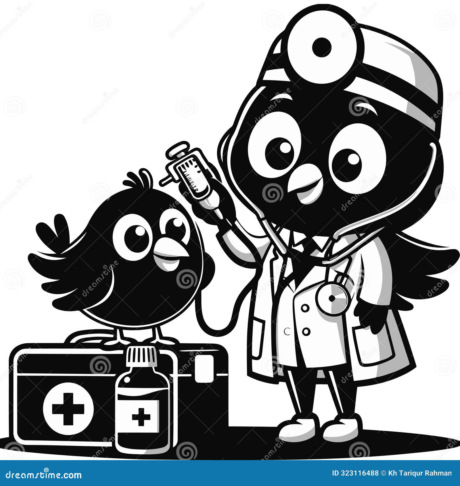 Adorable Doctor Bird Silhouette Vector | CartoonDealer.com #323116533